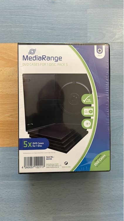 MediaRange DVD Hüllen für 1 Disc, 5er Pack, Neuwertig (Neu und ...