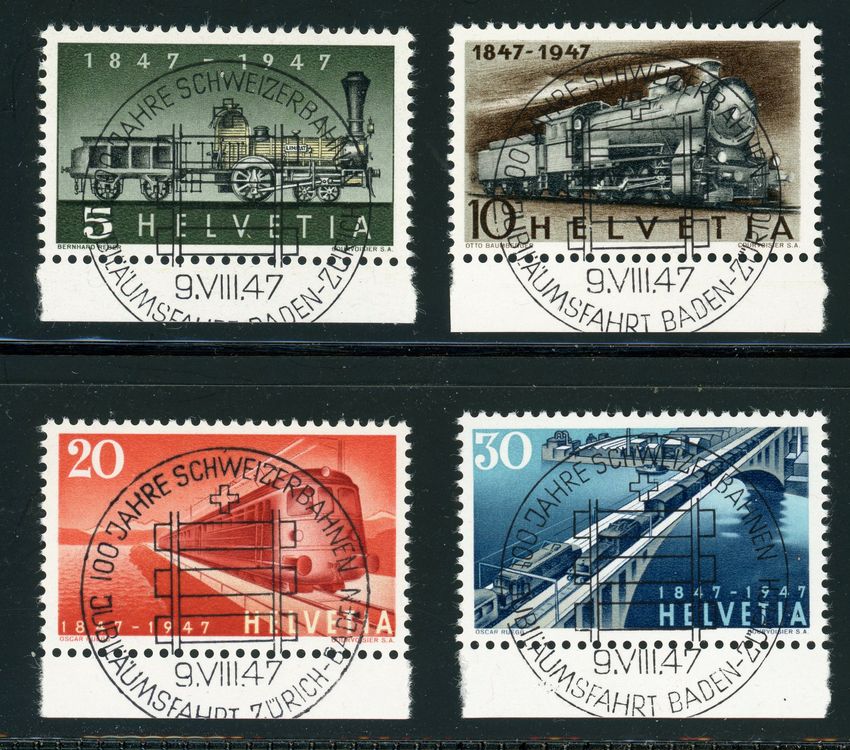 FWM Em ET: 277-280 Schweizer Eisenbahnen, 1947 Vollstempel (Neu (gemäss Beschreibung)) in ...