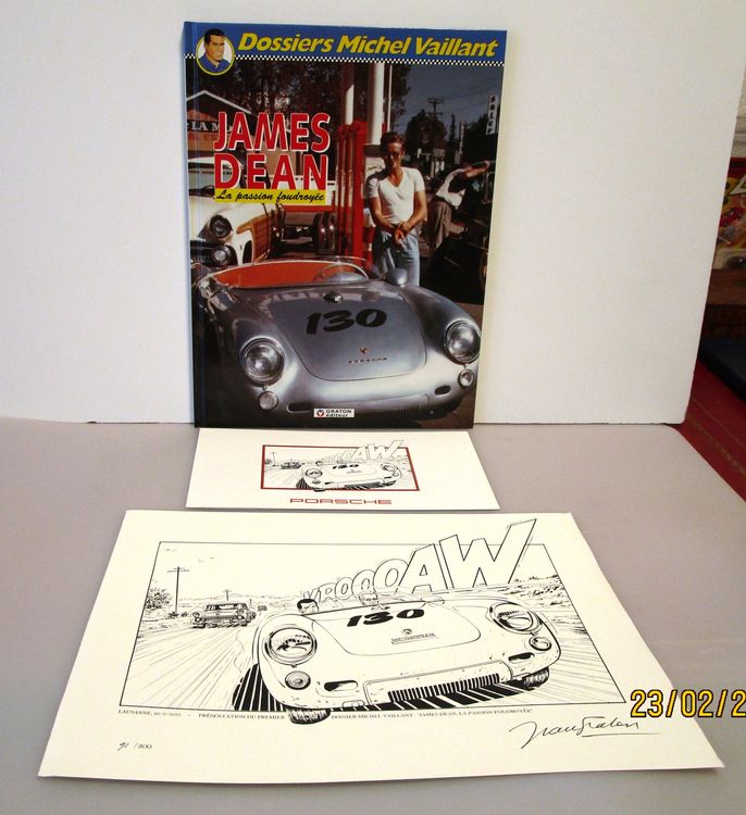 DOSSIER MICHEL VAILLANT JAMES DEAN N°1 SIGNÉ + LITHOGRAPHIE (Neu ...