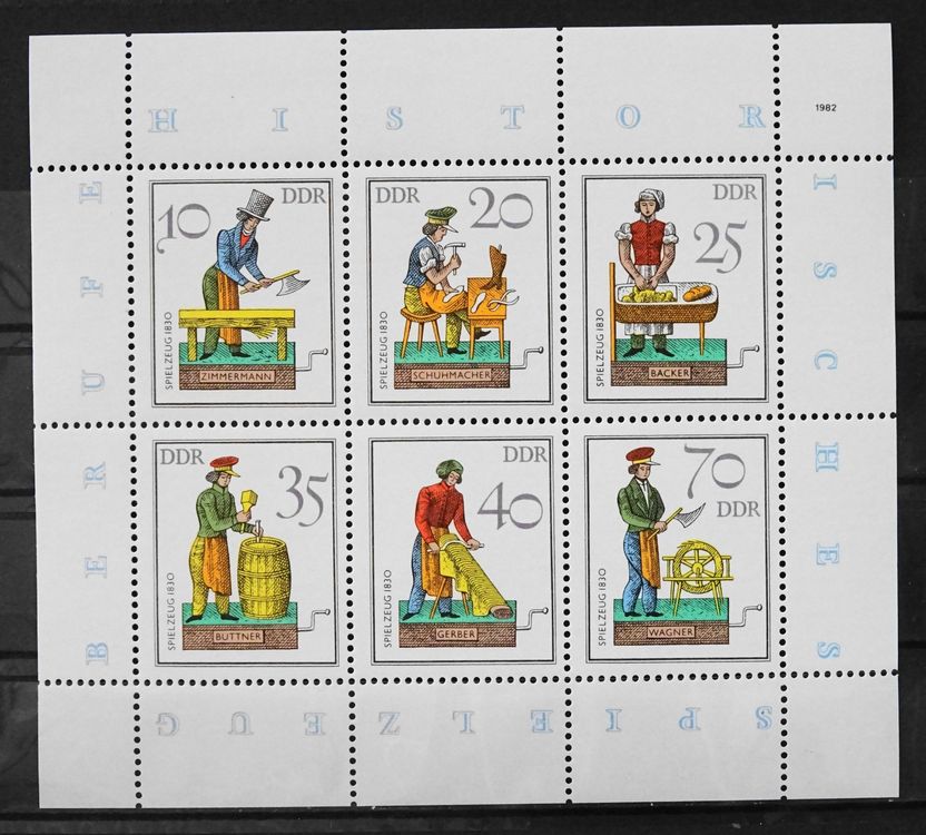 DDR 1982, Kleinbogen **postfrisch (Neu und originalverpackt) in Haslen für CHF 0.8 – mit ...