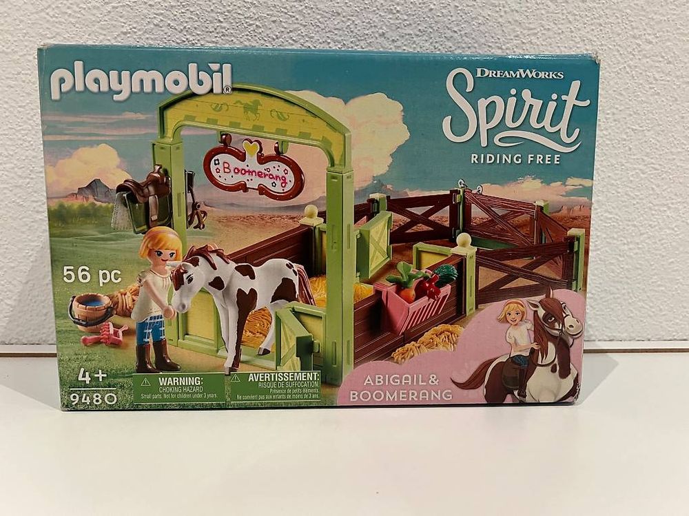 Playmobil Spirit 9480 Pferdebox Abigail & Boomerang mit OVP (Gebraucht ...