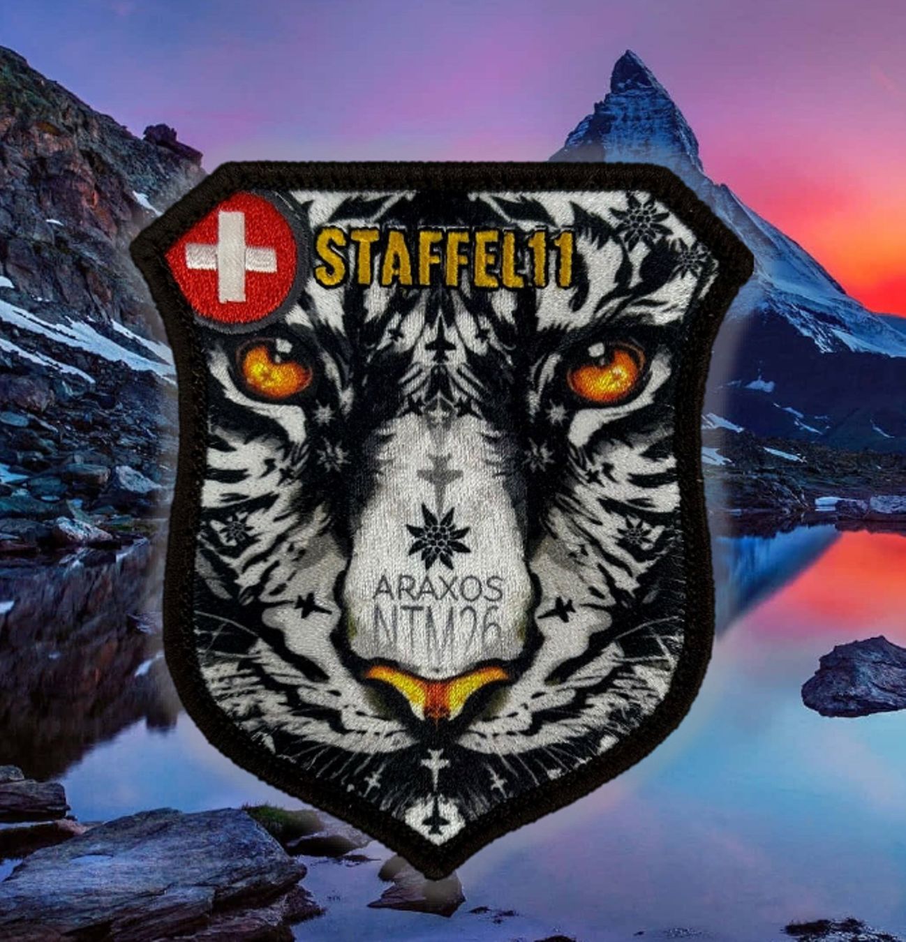 SWISS AIR FORCE Staffel 11 ARAXOS NTM 26 Patch mit Klett. (Neu (gemäss ...