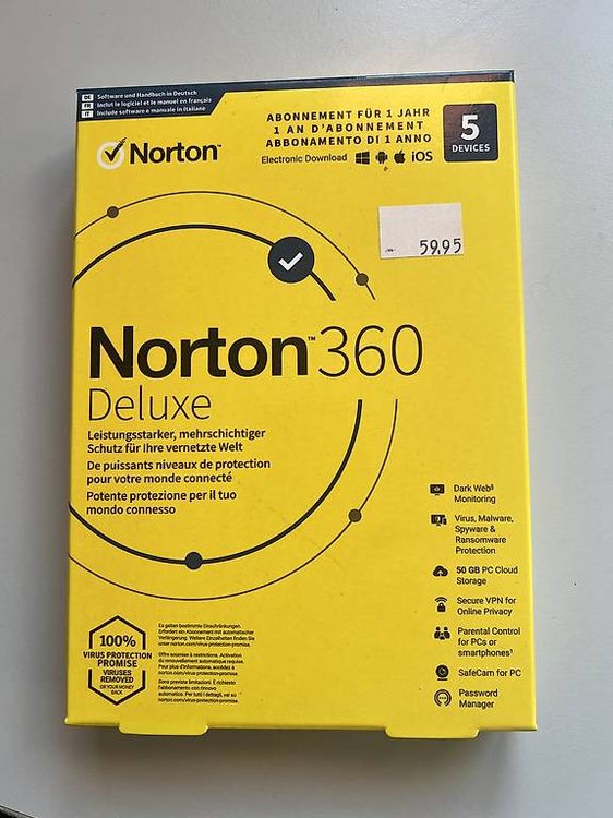 Norton Internet Security 360 Deluxe, 5 Devices (Neu und ...