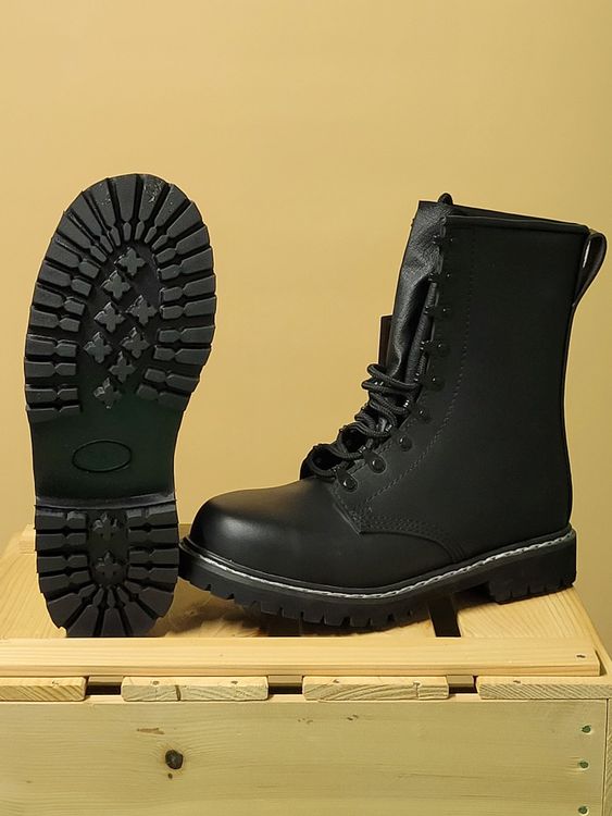 Ranger Style Boots Mil-Tec Invader 10-Eyelet Boots - Black Steel Toe ...