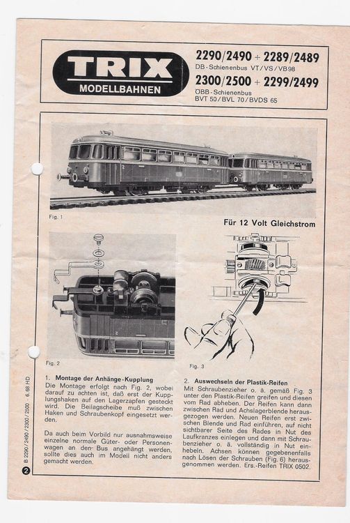Trix Express Anleitung Schienenbus | Kaufen auf Ricardo