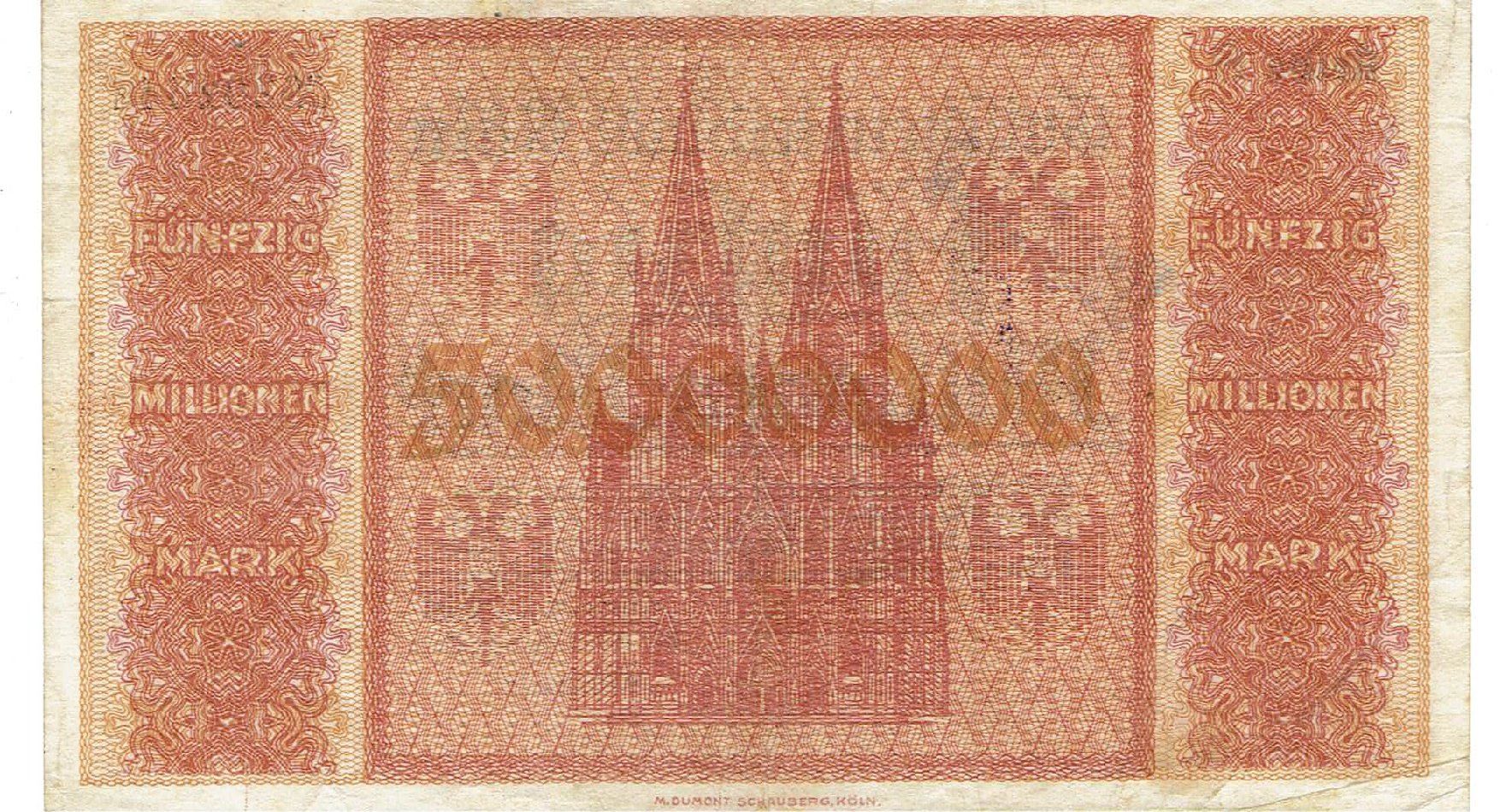 Köln 50 Mil.Mark 15.08.1923 Reihe A VZ-VZ+ WZ Waben (Gebraucht) in ...