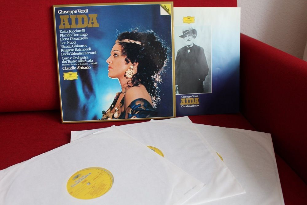 VERDI: Aida, RICCIARELLI, DOMINGO, ABBADO, 3LP DG digital (Gebraucht ...