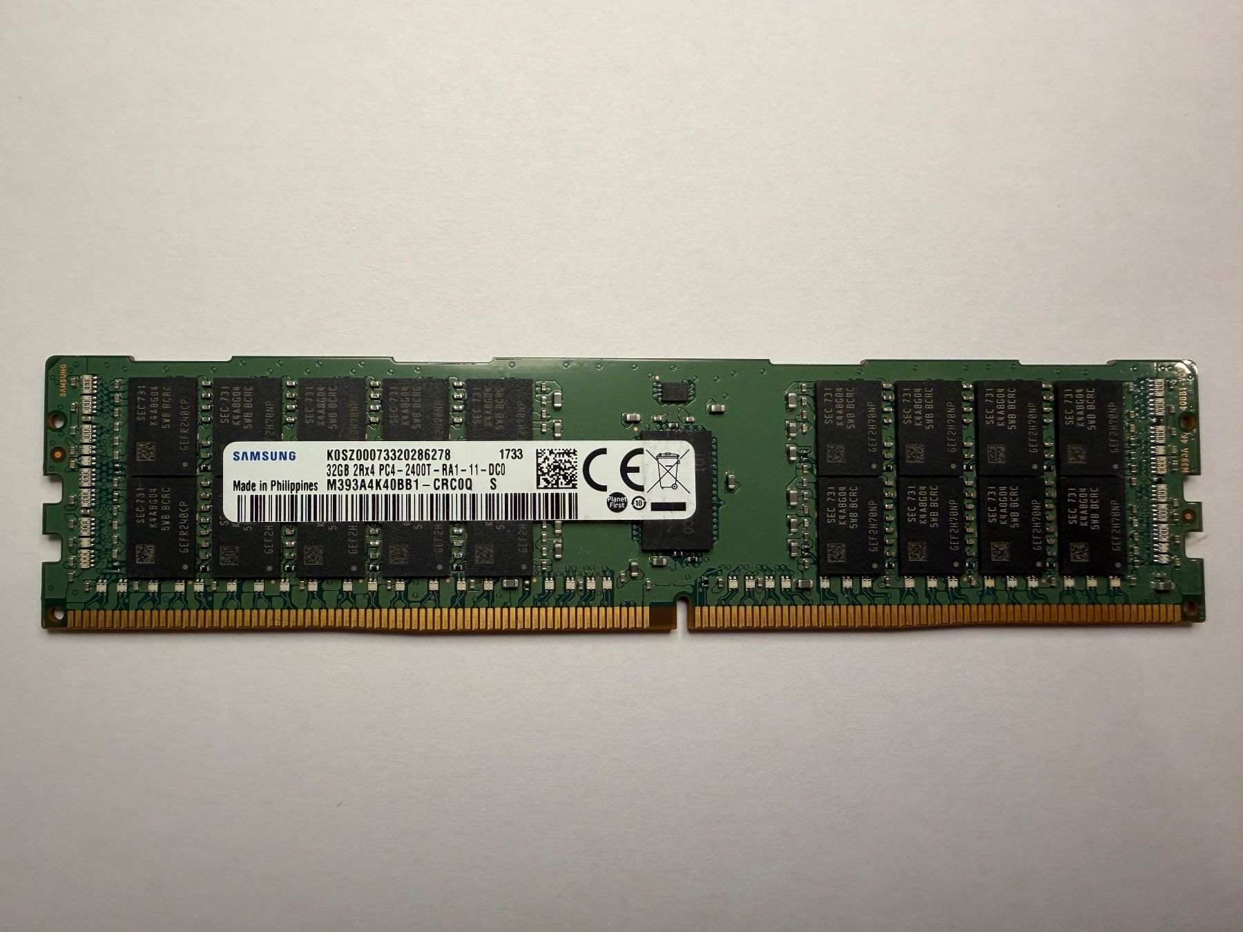 MEGA SALE RAM ++ Samsung 32 GB 2Rx4 PC4 2400T ECC DDR4 RAM (Gebraucht ...