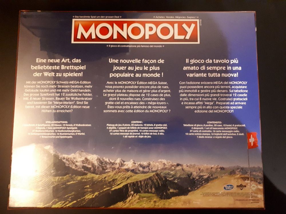 NEU - Monopoly Schweiz Suisse Svizzera - MEGA Edition (Neu und originalverpackt) in Liestal für ...