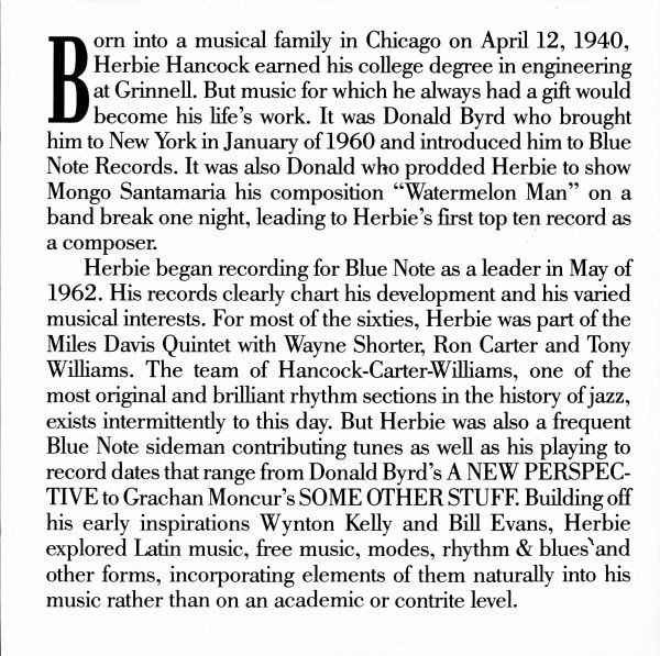 Herbie Hancock BEST OF Blue Note Years Grachan Moncur III CD (Gebraucht ...