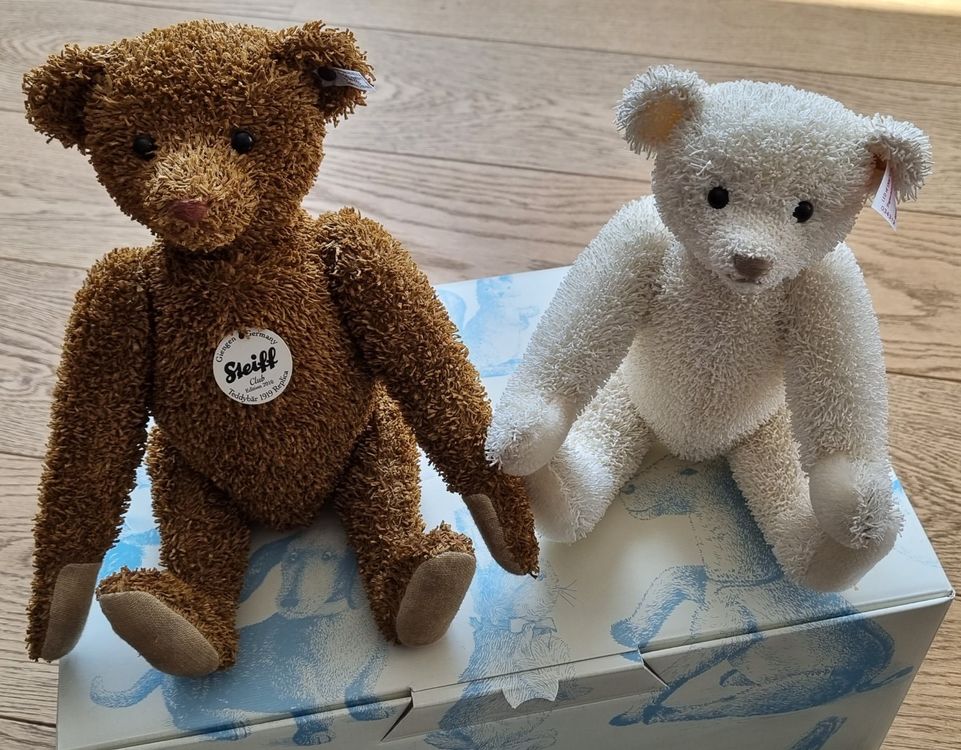 Steiff - 2x Papierplüsch Bären, weiss und braun, selten | Kaufen auf ...