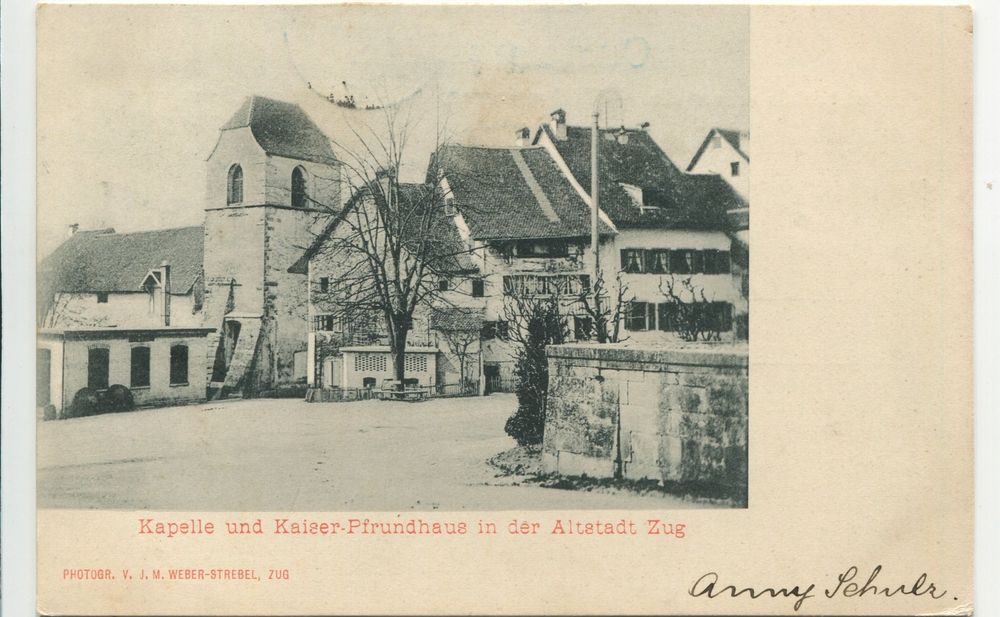 AK ZG 1901 Zug Kapelle u Kaiser Pfrundhaus nach Toulon Franc (Gebraucht ...