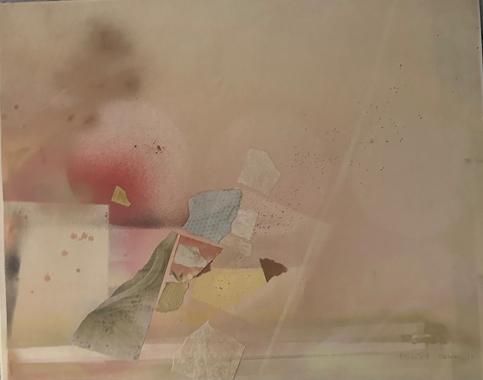 70.er Jahre Abstrakte Mischtechnik Collage Unl.Sign | Kaufen auf Ricardo