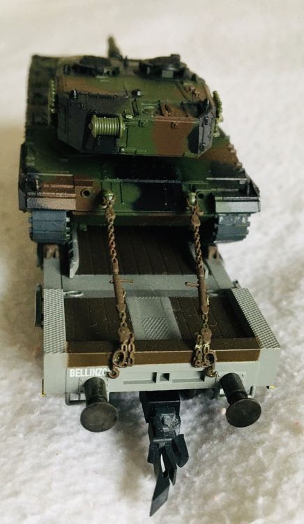 SBB Panzertransportwagen mit Leopard Panzer, Liliput H0 DC (Gebraucht ...