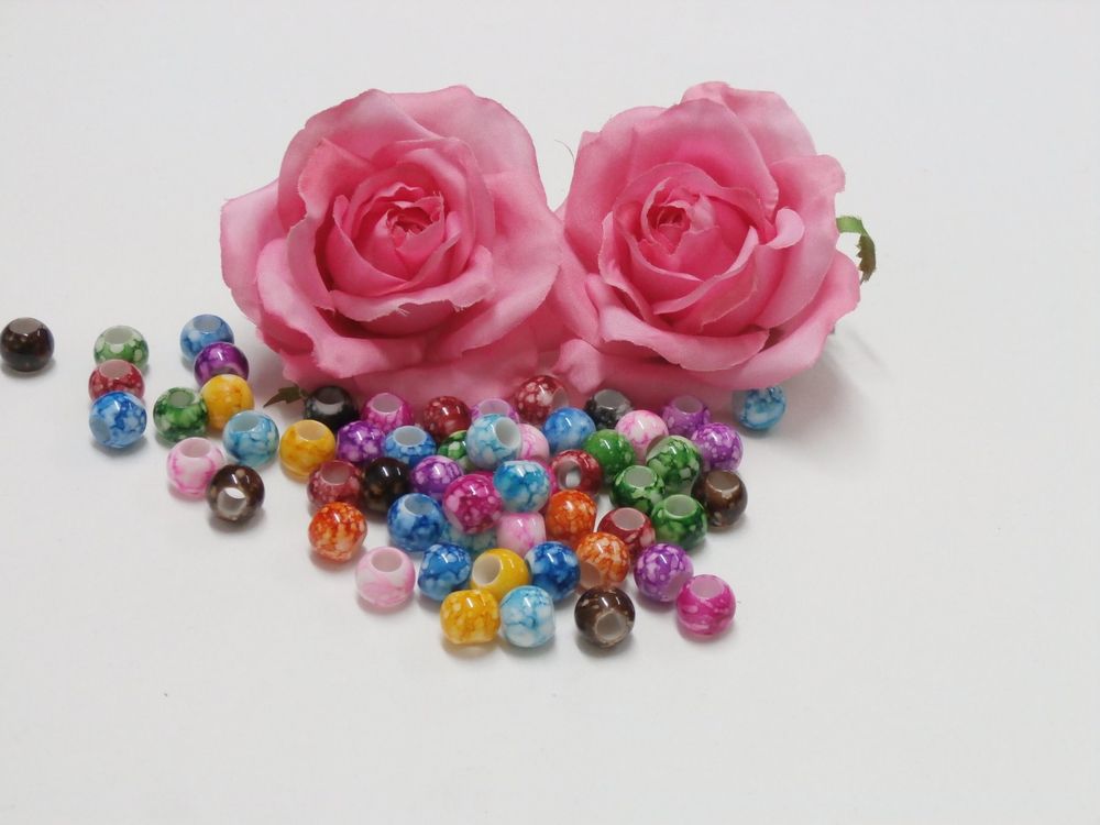 80 Acryl Grossloch Perlen marmoriert MIX (1639) (Neu und originalverpackt) in Blatten-Naters für ...