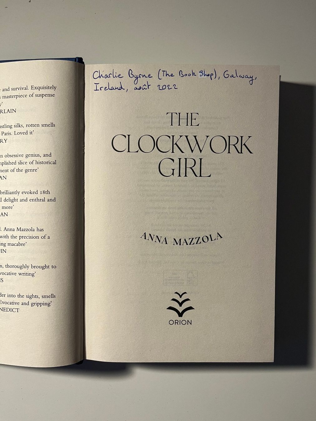 The Clockwork Girl, Anna Mazzola (Neuf (Voir description)) à Le Grand ...
