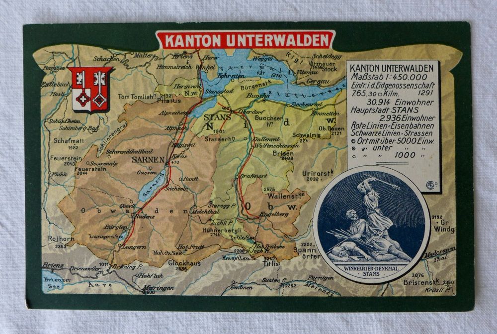 AK KANTON UNTERWALDEN, Landkarte mit Infos, Mehrbild | Kaufen auf Ricardo