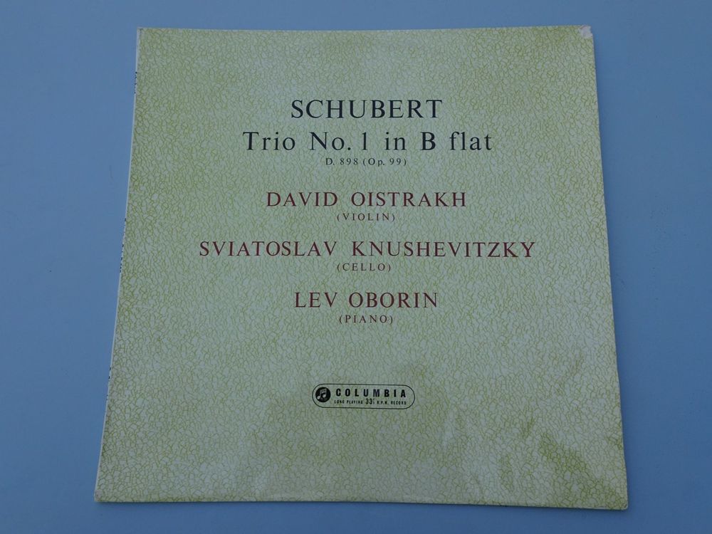 OISTRAKH - Knushevitzky - OBORIN - Schubert Trio - Columbia | Kaufen auf Ricardo