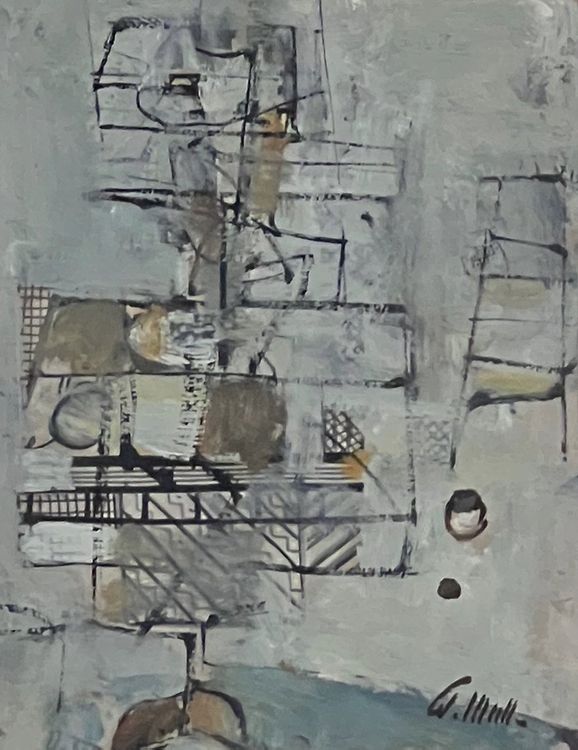 Walter Emil Müller. Technische Komposition. Öl auf Papier. (Gebraucht) in Zumikon für CHF 100 ...