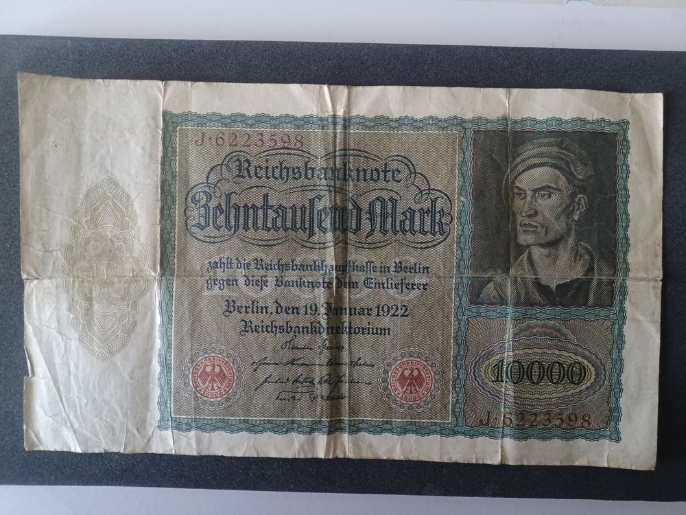 Bank Note 10000 Deutsche Reichs Mark Berlin 19. Januar 1922 (Gebraucht ...