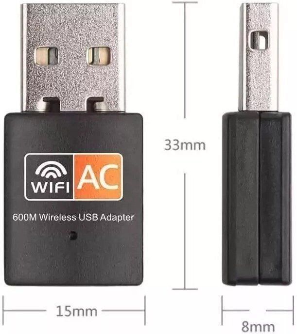 2.4GHz 5GHz WLAN 600Mbps USB WiFi AC Dongle Wireless Adapter (Neu ...
