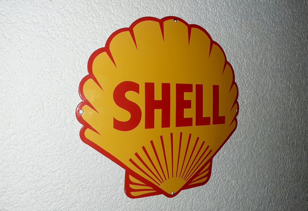 SHELL Muschel Emailschild (Tankstelle) Oil Benzin Diesel | Kaufen auf ...