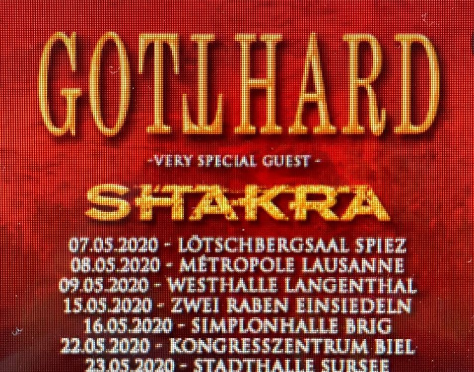 Gotthard / Shakra in Sursee! | Kaufen auf Ricardo