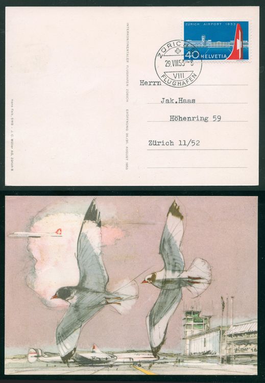 FWM FDC: 313 AK Flughafen Zürich, 1953 | Kaufen auf Ricardo