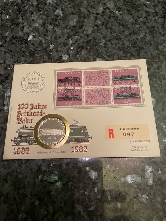 Numisbrief 100 Jahre Gotthardbahn 999 Silber (Neu (gemäss Beschreibung)) in Schlossrued für CHF ...
