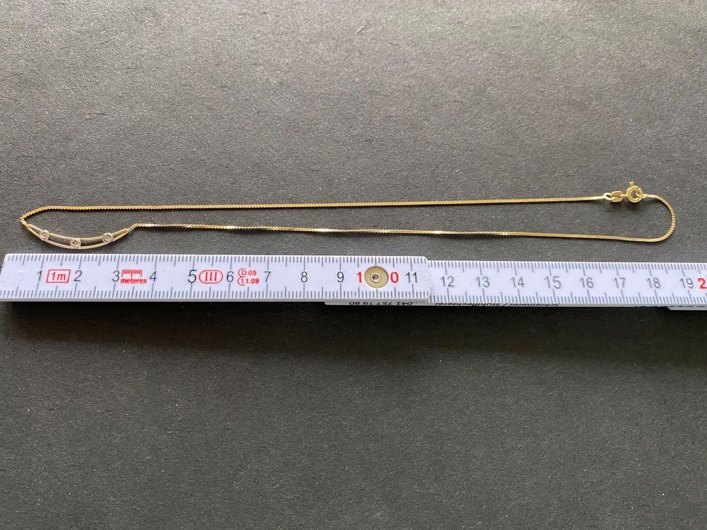 Gold Kette 1,9 Gramm Collier Halskette 18 Karat 750/1000 (Gebraucht) in ...