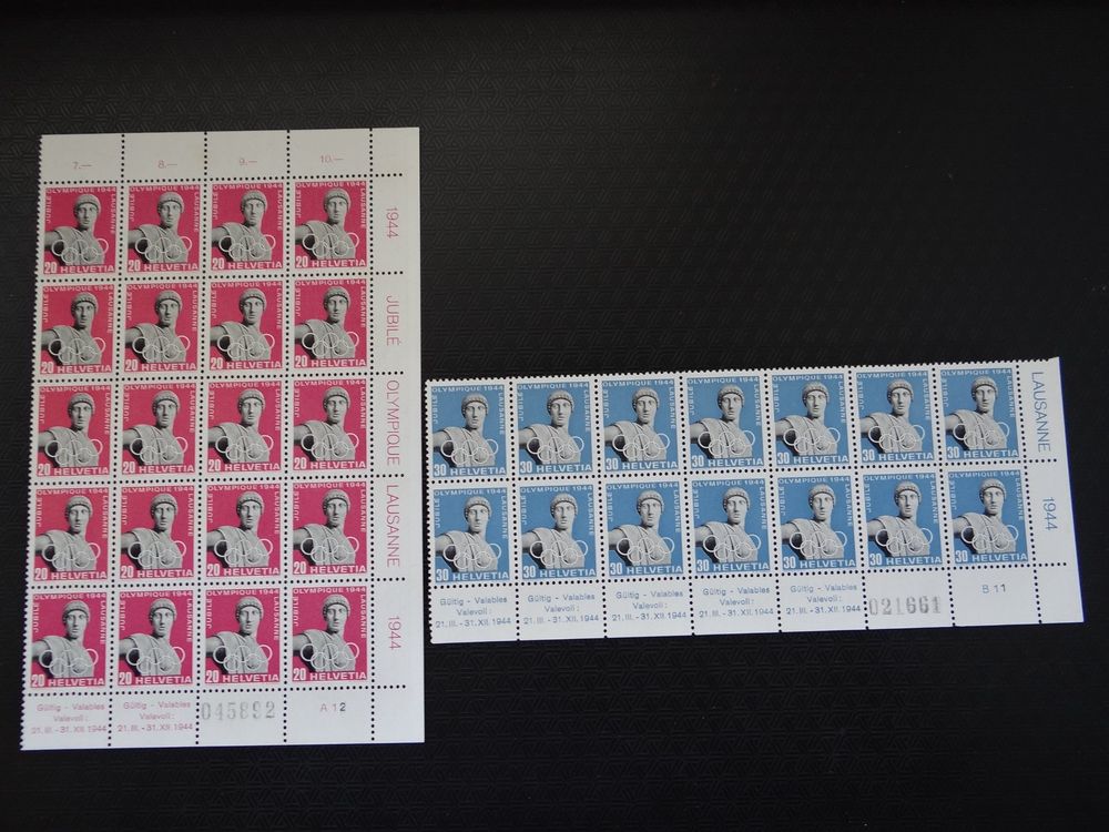 Teilbogen Olympiade 1944 (Apollo rot und blau) ab CHF 1.-- (Neu (gemäss Beschreibung)) in Kriens ...