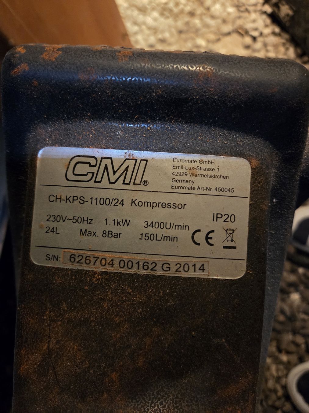 CMI Kompressor CH-KPS-1100/24, 24L - Ideal für Heimwerker! (Gebraucht ...