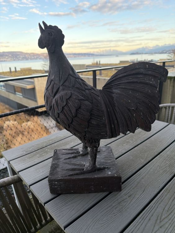 Rustikaler Hahn aus Holz, Deko für den Garten, Top! (Gebraucht) in ...