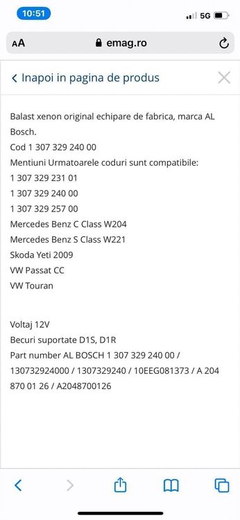 mercedes xenon steuergerät A2048700326 AL130732923901 (Gebraucht) in ...