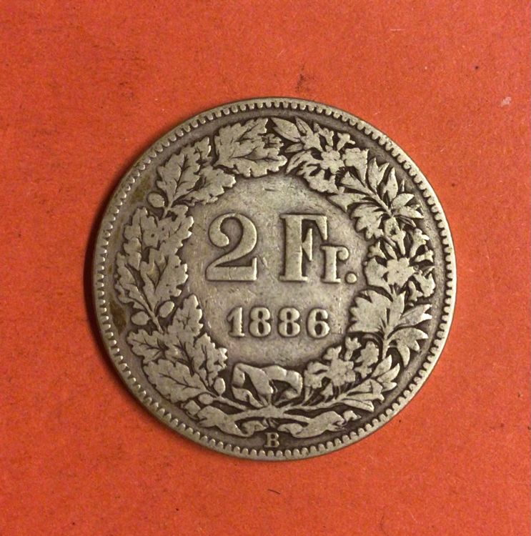 2 Franken Silber 1886 s (Gebraucht) in Nunningen für CHF 6 – mit Lieferung auf Ricardo kaufen
