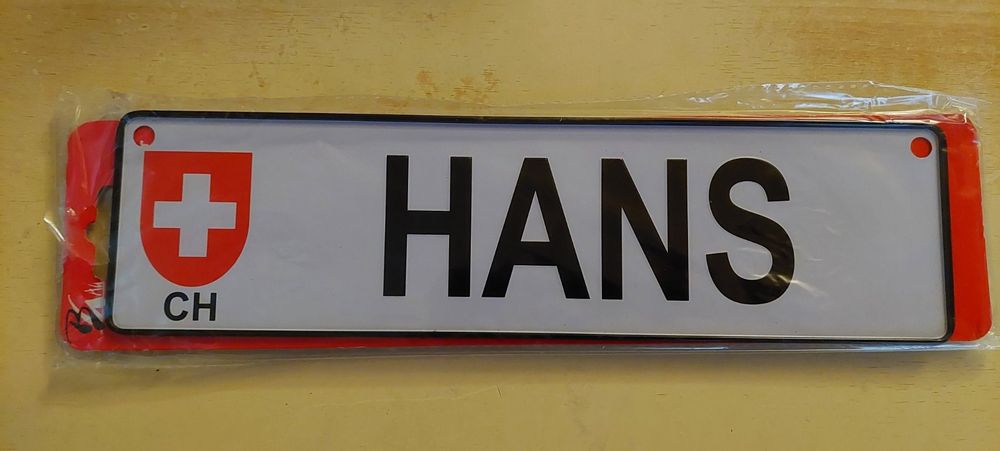 Namensschild HANS (Neu und originalverpackt) in Kallnach für CHF 5 ...