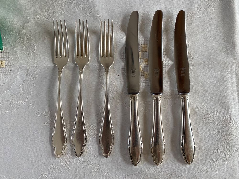 WELLNER SILBERBESTECK 3 Messer & 3 Gabeln (Gebraucht) in Uster für CHF 15 – mit Lieferung auf ...