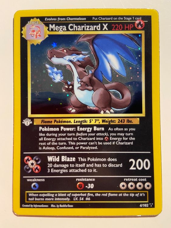 Mega Charizard X - Custom Pokemon Karte (Gebraucht) in Willerzell für ...