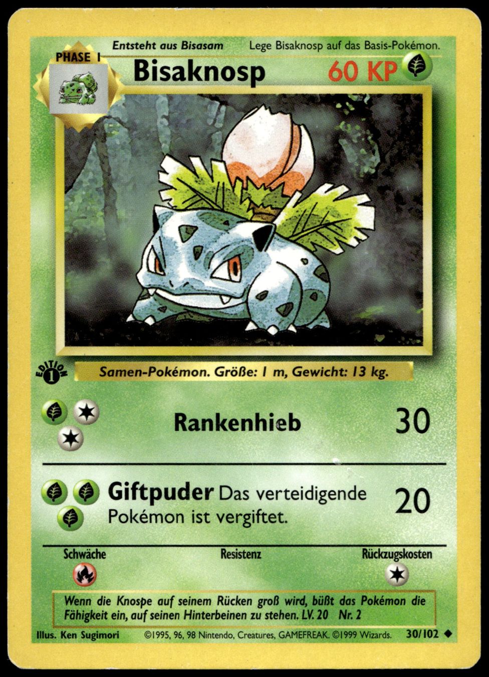 Bisaknosp 30/102 Pokémon Base Set 1.Edition ab 1.- (Neu (gemäss ...