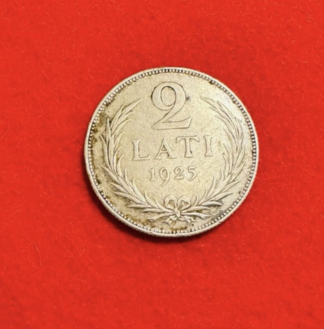Latvia 2 Lati Silver Coin 1925, Latvijas Republika Vintage (Gebraucht ...