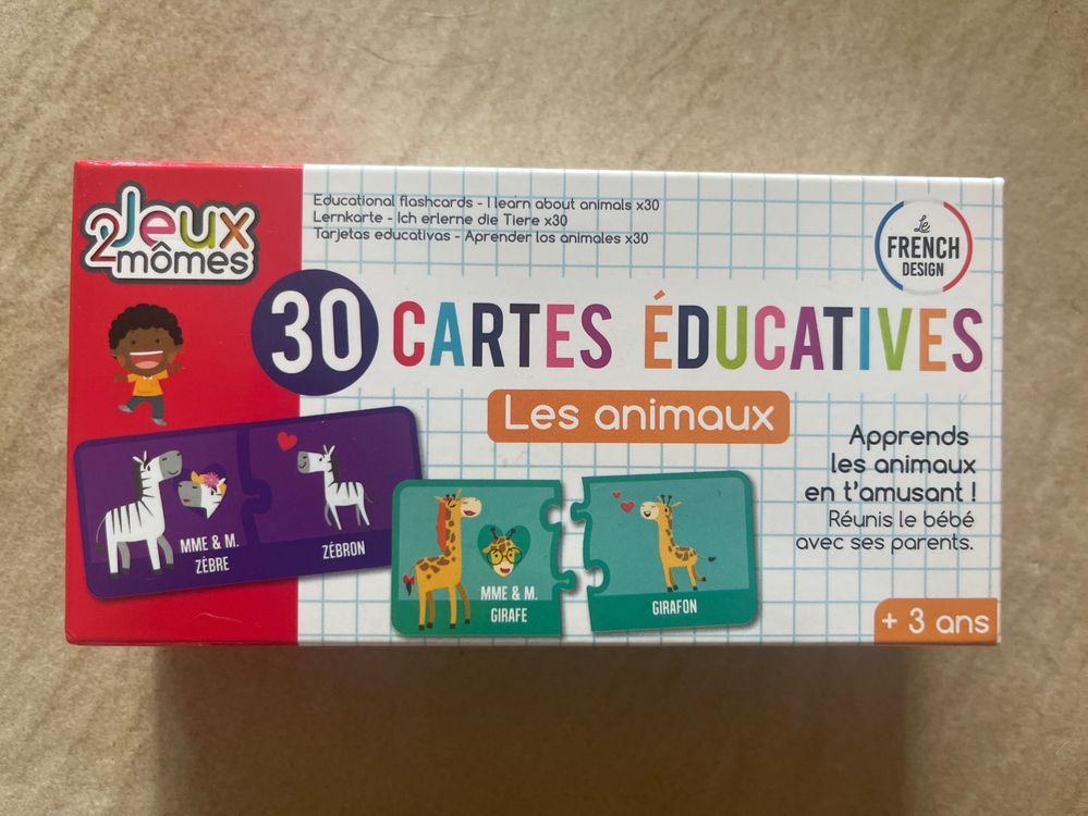 Jeu de société, mémory de 30 cartes éducatives "Les animaux" (Neuf avec ...