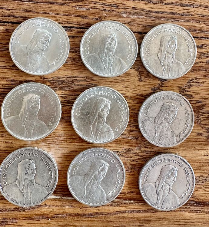 9 X 5 CH Franken von 1939 bis 1969 | Kaufen auf Ricardo