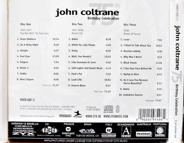 3-CD John Coltrane - Birthday celebration (Digi, 2001) | Kaufen auf Ricardo