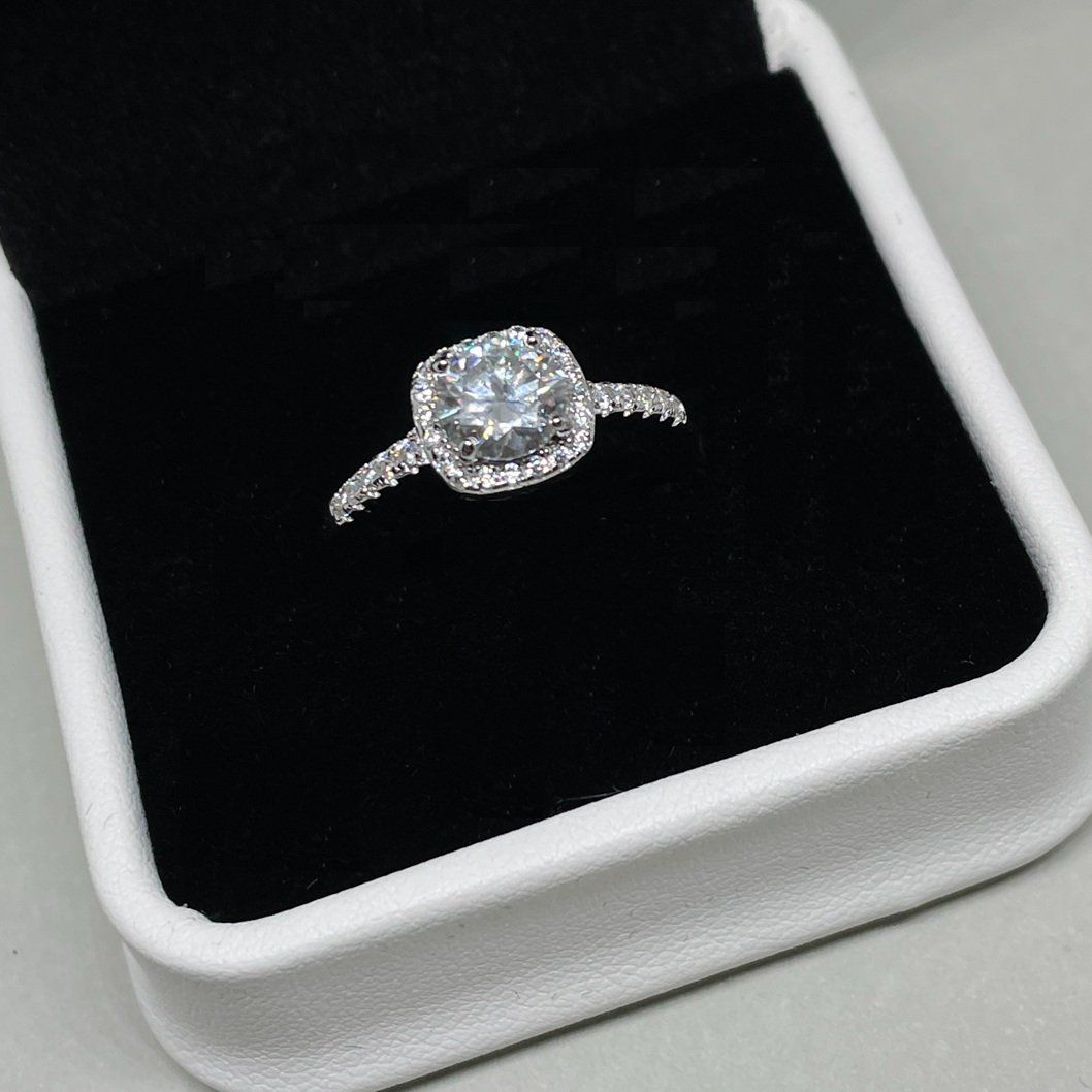 Moissanite Ring, Sterlingsilber 1 ct Gr. 53 mit Zertifikat (Neu (gemäss ...