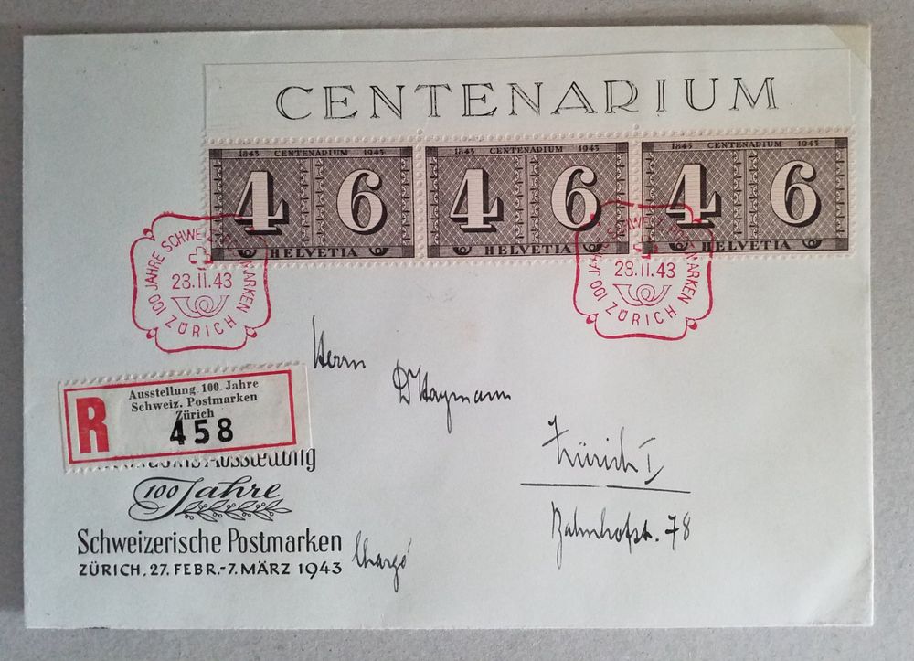 B138) 1943 Jubiläumstag auf Brief Lp (Gebraucht) in Baden für CHF 1 ...