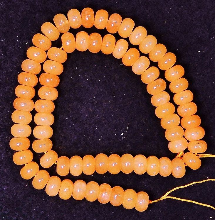 1 Strang echte orange Topas Perlen 8 x 5 mm (Neu (gemäss Beschreibung ...