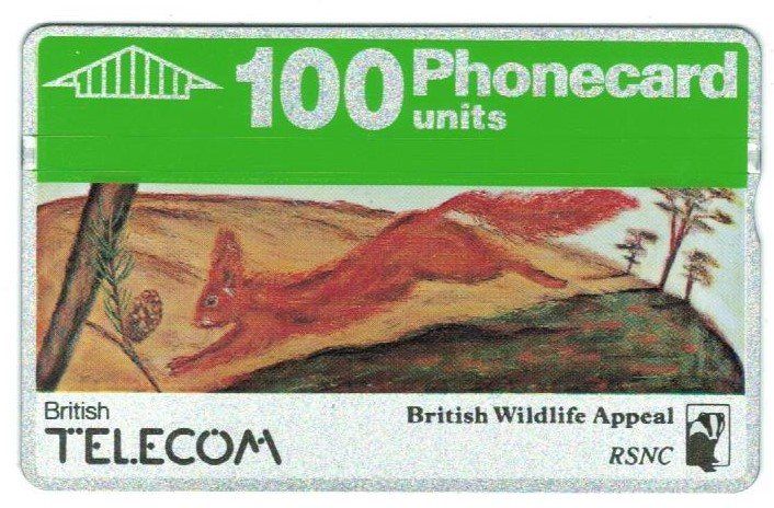Telefonkarte British Telecom BTC-028 Eichhörnchen 100u (Gebraucht) in ...