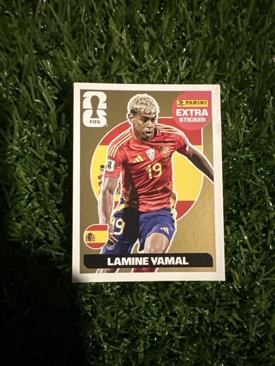 Panini WM 2026 Extra Sticker Lamine Yamal limitiert Gold 45 (Neu ...