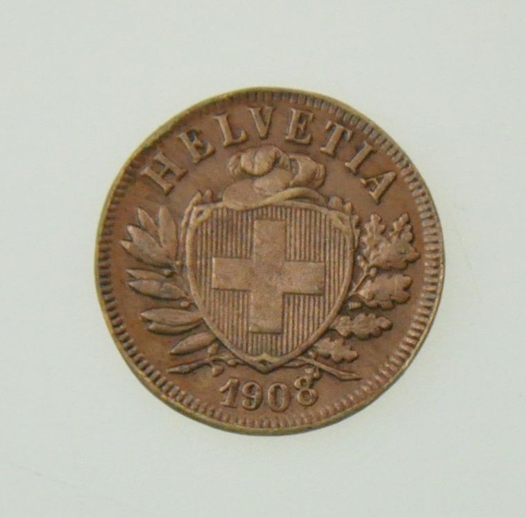 Schweiz 2 Rappen 1908 B Wappen (Gebraucht) in Wettingen für CHF 4 – mit Lieferung auf Ricardo kaufen