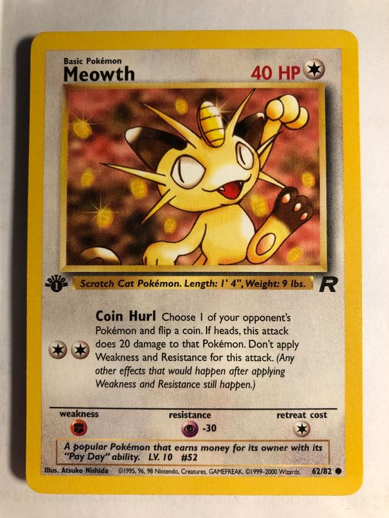 Meowth 1st Team Rocket - MINT - ab 1.- | Kaufen auf Ricardo